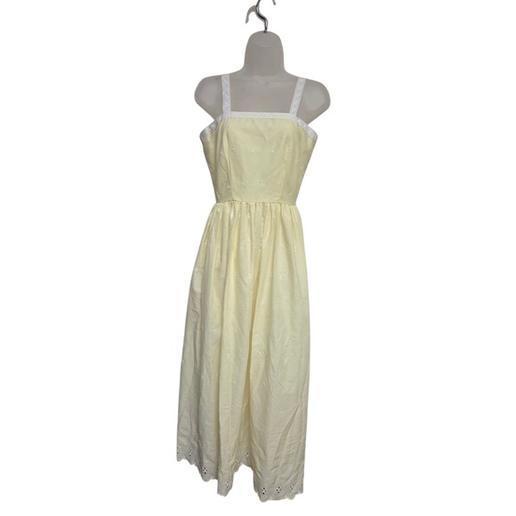 Carol Towns | Dresses | 6s Vintage Carol Towns Yellow Eyelet Lace Maxi ...